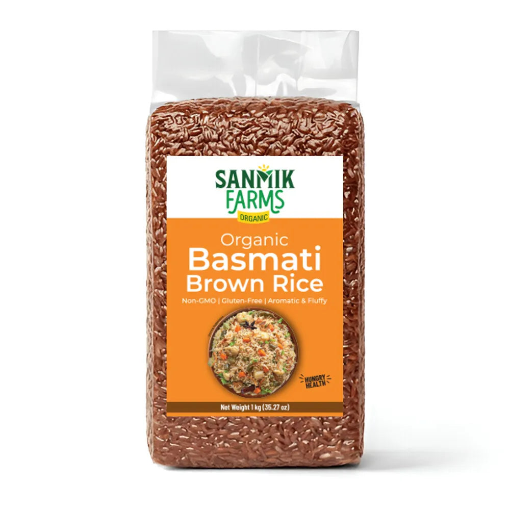 Sanmik Farms Organic Brown Basmati Rice 1kg – My Home Pantry