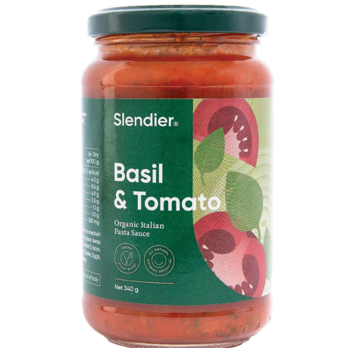 Slendier Organic Basil Italian Pasta Sauce 340g – My Home Pantry