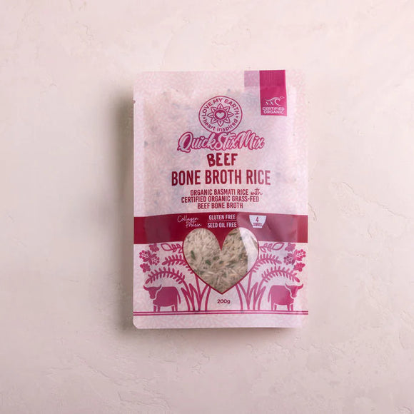 Love My Earth Quick Stix Mix Organic Bone Broth Rice Beef 200g – My ...