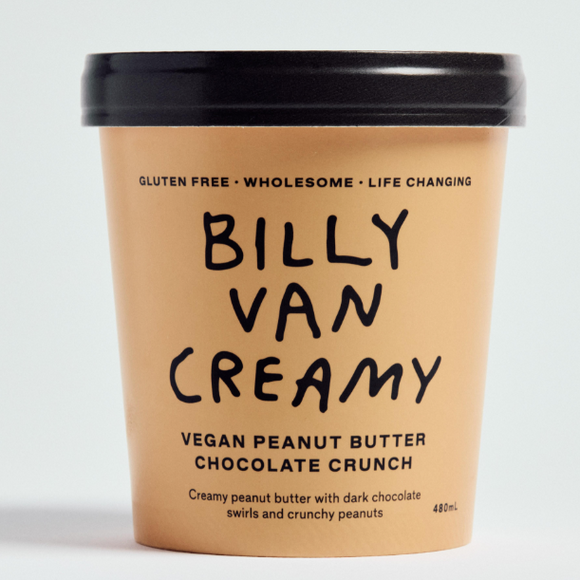 Billy Van Creamy Vegan Peanut Butter Choc Crunch Ice Cream 480ml – My ...