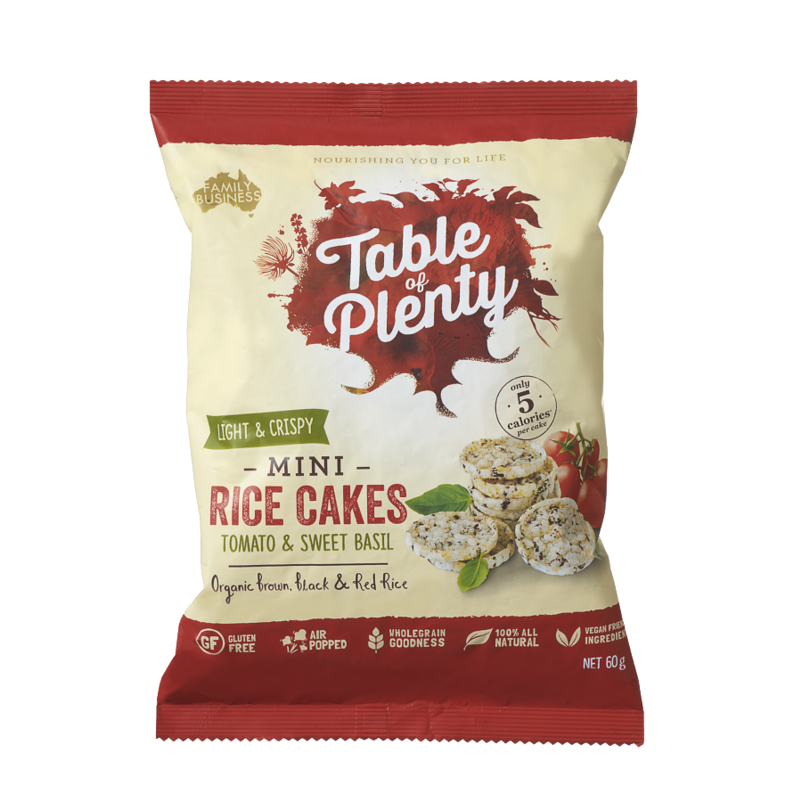 ** Table of Plenty Mini Savoury Rice Cakes Tomato & Sweet Basil 60g ...